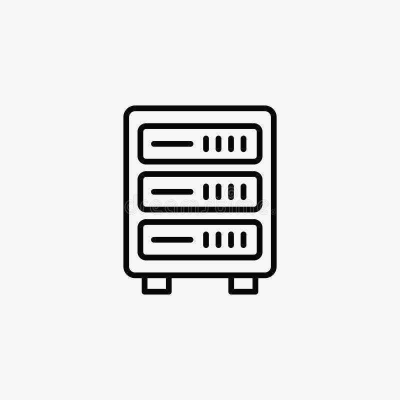 Server Rackline in Thin Line Black Color. Flat Simple Vector Symbols ...
