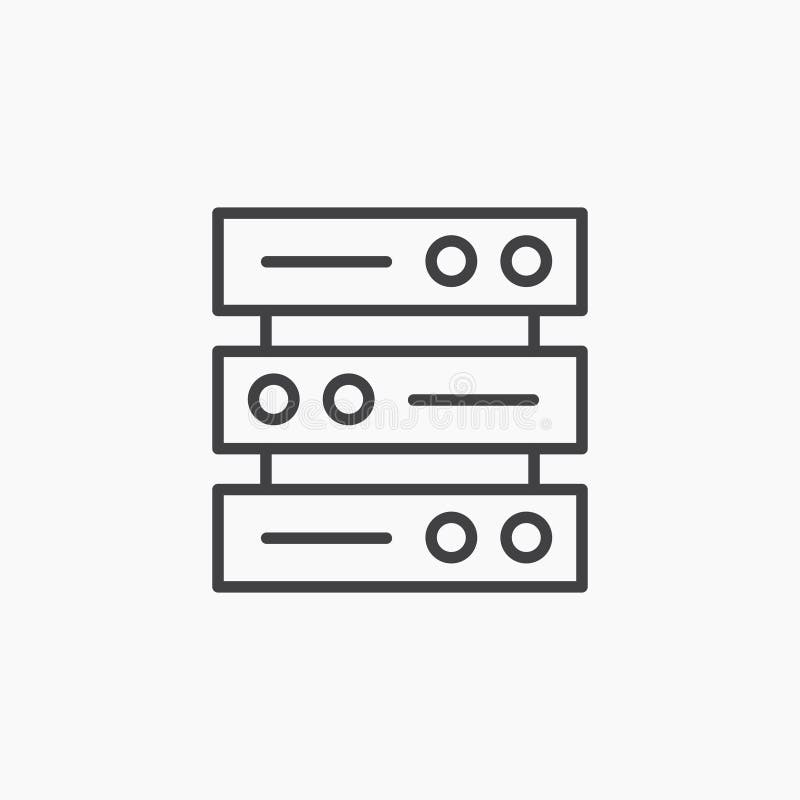 Server Rackline in Thin Line Black Color. Flat Simple Vector Symbols ...