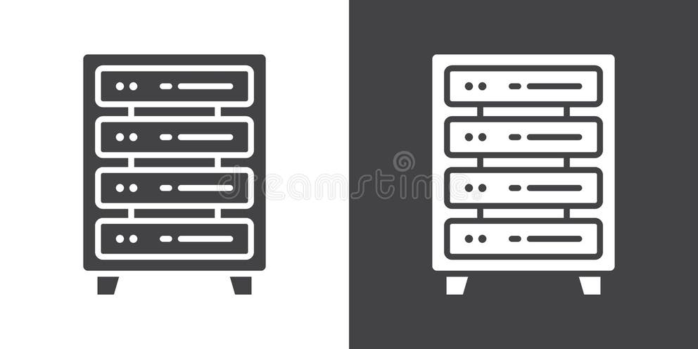 Server Rack Icon Thin Line Illustration Set Stock Vector - Illustration ...