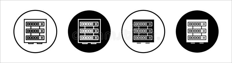 Server Rack Flat Line Icon Set. Server Rack Thin Line Illustration ...