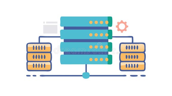 Server Rack Infrastructure, Data Storage, Network Hardware. Vector Design Generative AI Stock ...