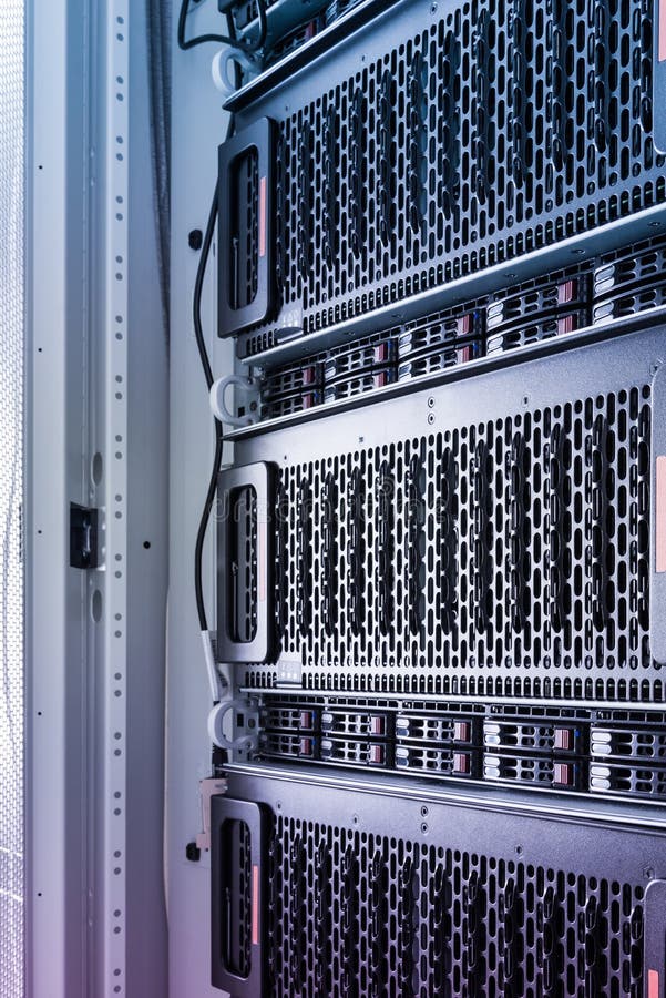 Server Rack Inside Data Center Room Stock Image - Image of hardware ...