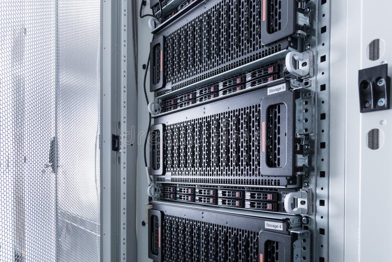Server Rack Inside Data Center Room Stock Photo - Image of storage ...