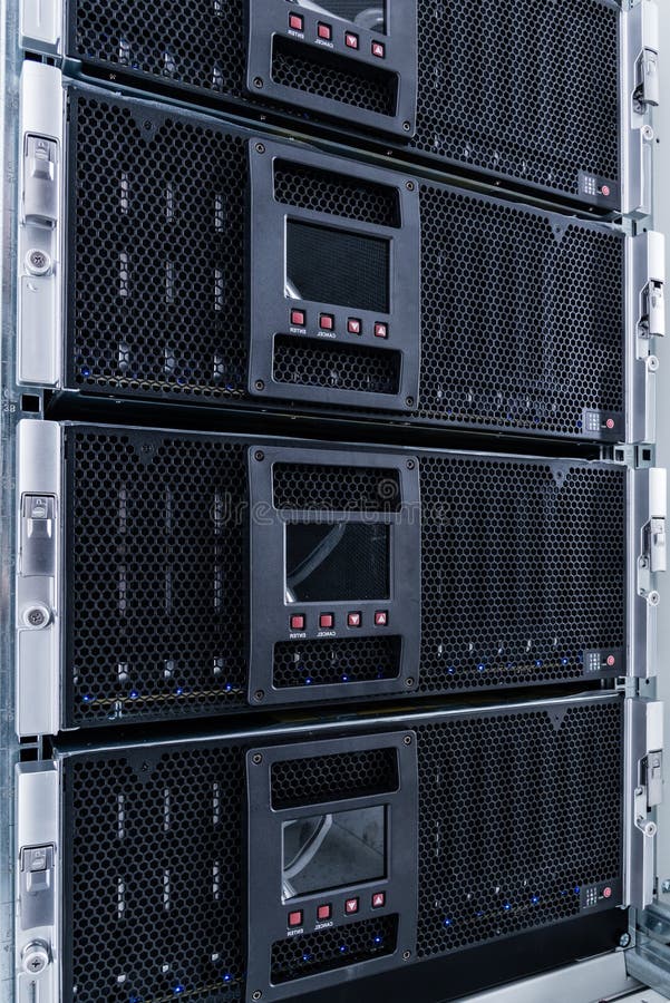 Server Rack Inside Data Center Room Stock Image - Image of information ...