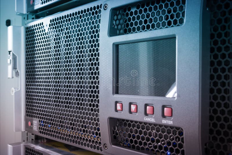 Server Rack Inside Data Center Room Stock Image - Image of high, server ...