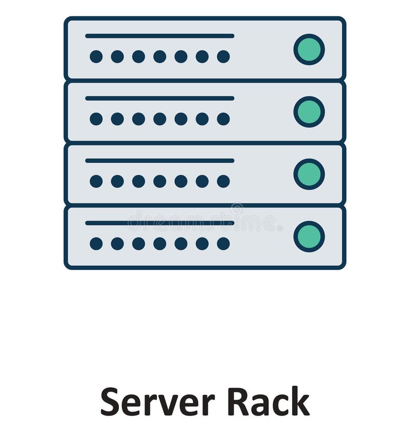 Server Rack Color Vector Icon Which Can Easily Modify or Edit Stock ...