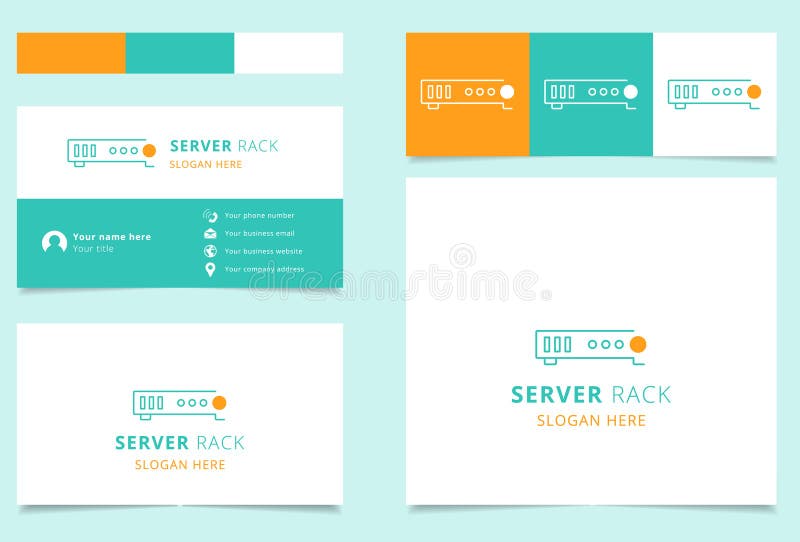 Server Rack Logo Design with Editable Slogan. Branding Book and ...