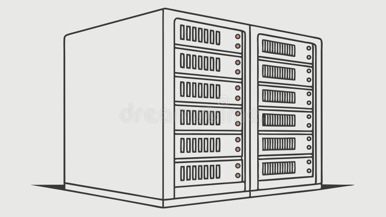 Server Rack with Multiple Servers, Data Center, Vector Design ...