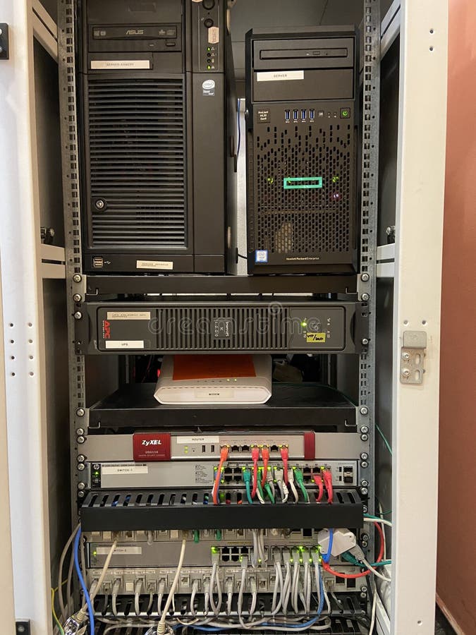Server in Rack with Networking Stock Photo - Image of equipment, chip ...