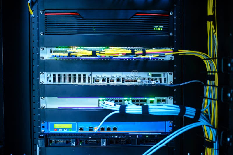 Optical network switch stock photo. Image of modern - 246609434