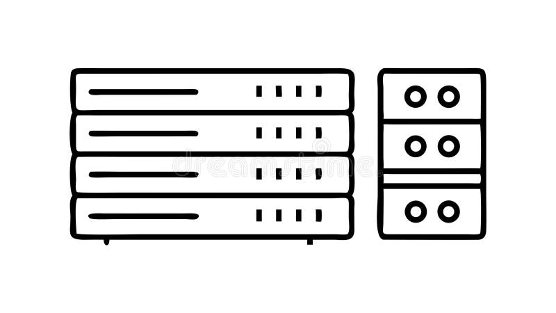 Server Rack Outline, Data Center and Network, Vector Design Generative AI Stock Vector ...