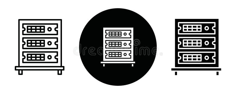 Server Rack Icon Logo Set Vector Stock Vector - Illustration of stencil ...