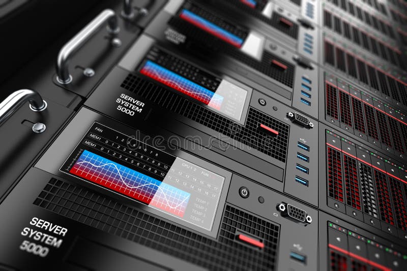Server Rack Panels in Data Center Stock Illustration - Illustration of ...