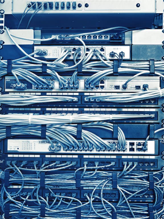 Patch Panel server rack stock photo. Image of cat5e - 176475502