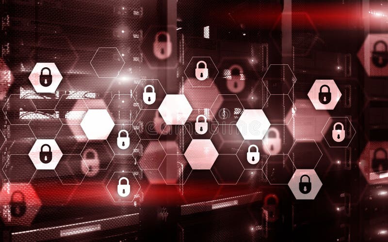 Server Rack Room Digital Security Data Protection Concept. Stock Image ...