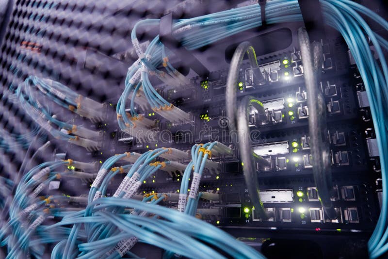 Server Rack with Servers and Cables. Server Racks, Server Room Stock ...