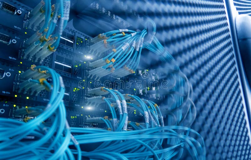 Server Rack with Servers and Cables. Server Racks, Server Room Stock ...