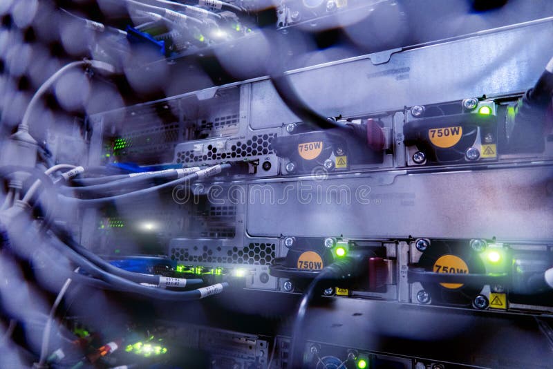 Server Rack with Servers and Cables. Server Racks, Server Room Stock ...