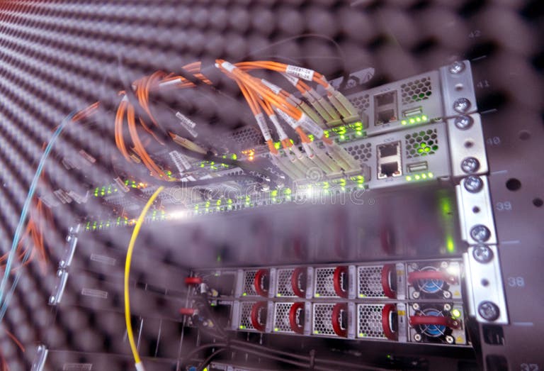 Server Rack with Servers and Cables. Server Racks, Server Room Stock ...