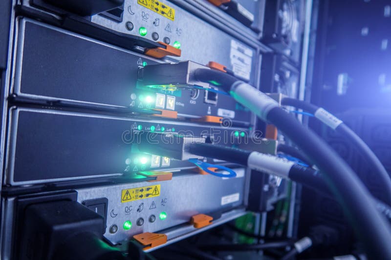 Server Rack with Servers and Cables. Server Racks, Server Room Stock ...