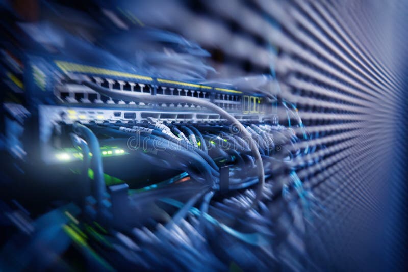 Server Rack with Servers and Cables. Server Racks, Server Room Stock ...