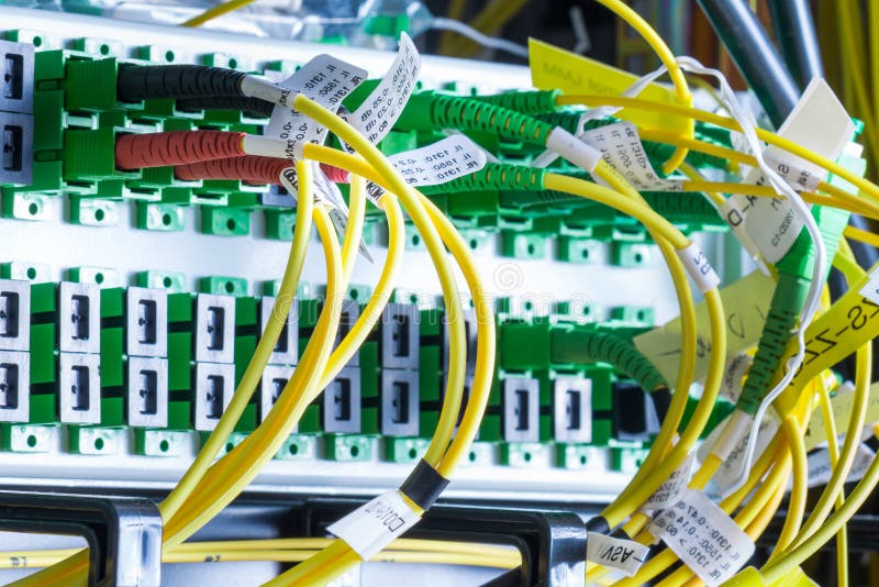 Server Rack with Switch Boards and Cables Stock Image - Image of ...