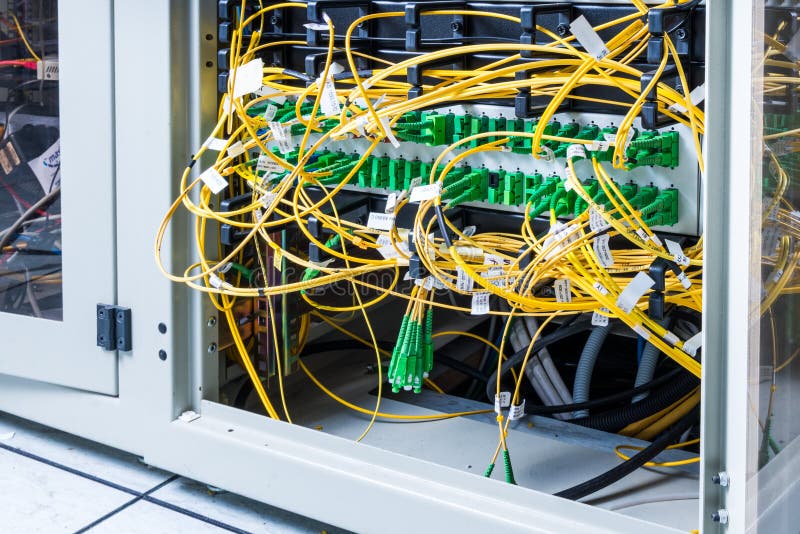 Server Rack with Switch Boards and Cables Stock Image - Image of ...