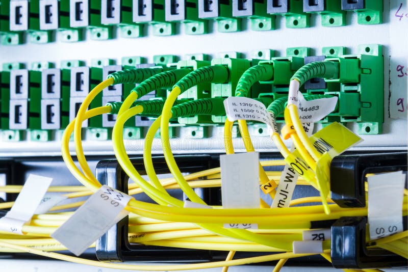 Server Rack with Switch Boards and Cables Stock Photo - Image of ...