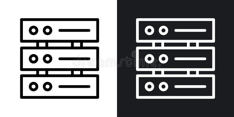Server Rack Thin Line Vector Icon Set Stock Vector - Illustration of ...