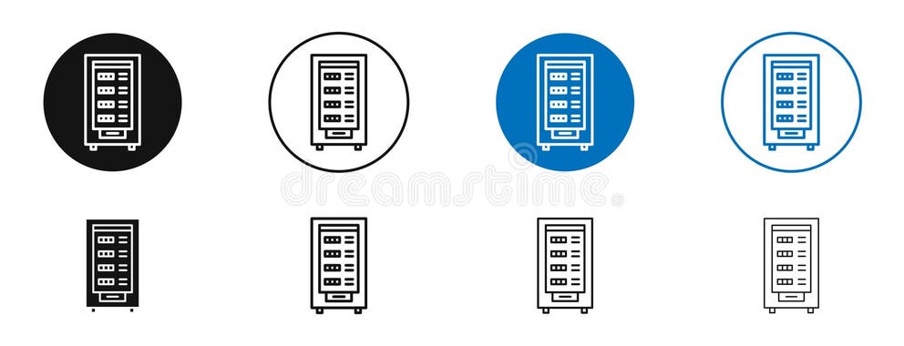 Server Rack Thin Line Vector Icon Set Stock Vector - Illustration of ...