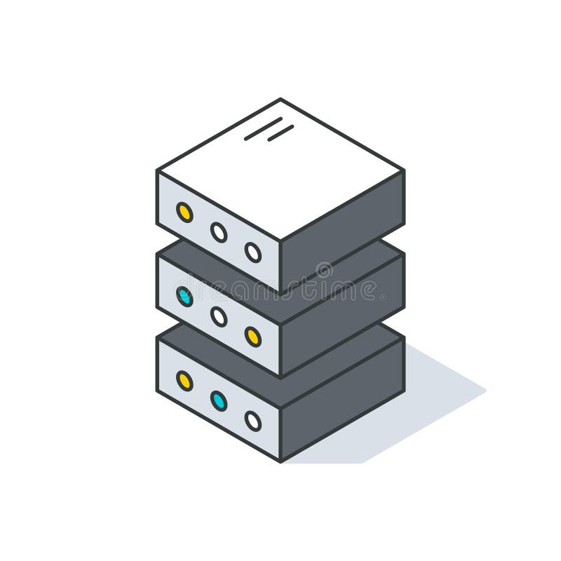 Server Rack Isometric Outline Object Stock Illustrations – 7 Server ...