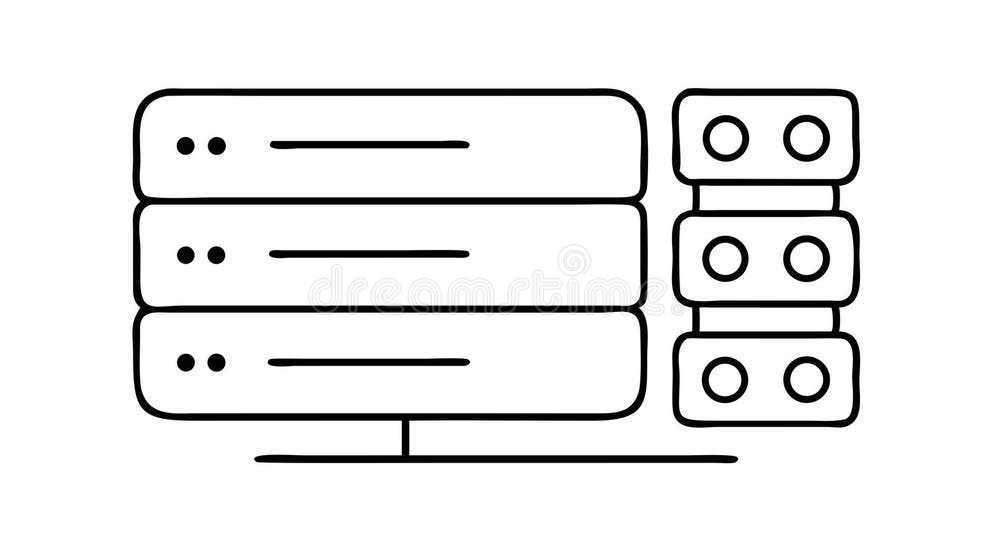 Server Rack Unit Icon: it Infrastructure Data Center. Vector Design ...