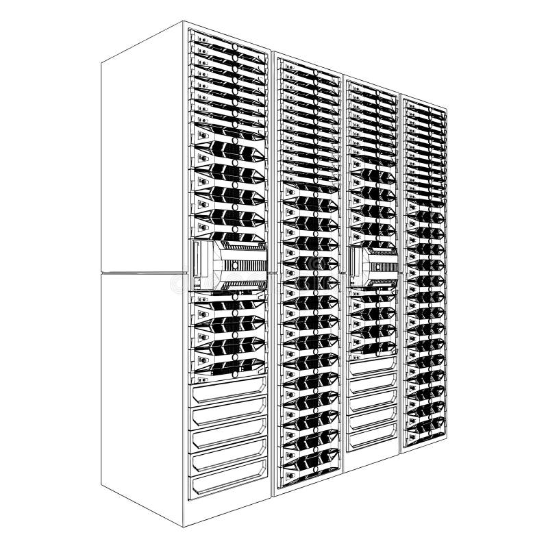 Server Rack Vector. Isolated on a White Background. a Vector ...