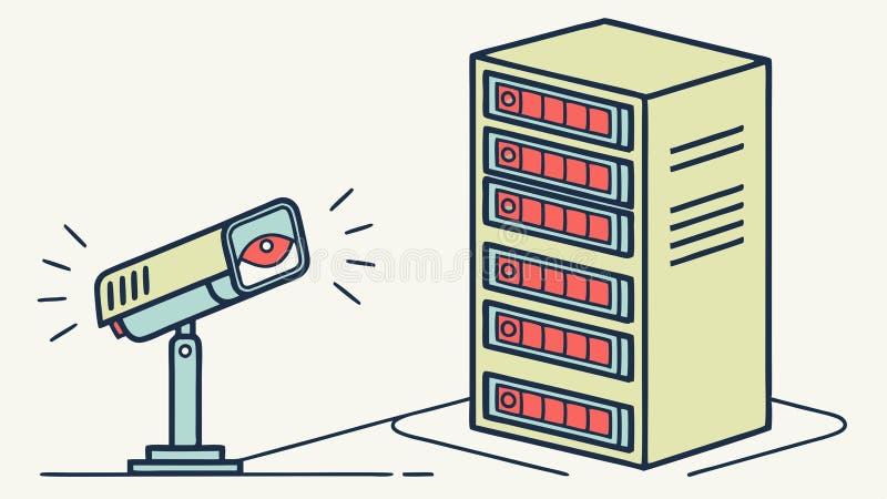 Server Rack with Warning Light Data Center Vector, Vector Design ...