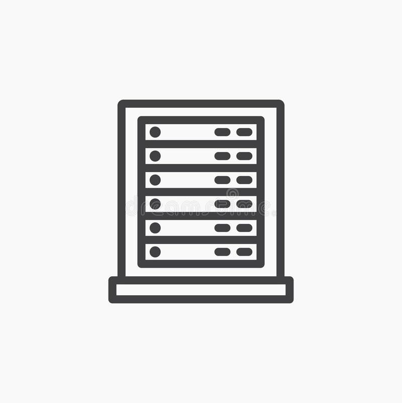 Server Rackline in Thin Line Black Color. Flat Simple Vector Symbols ...