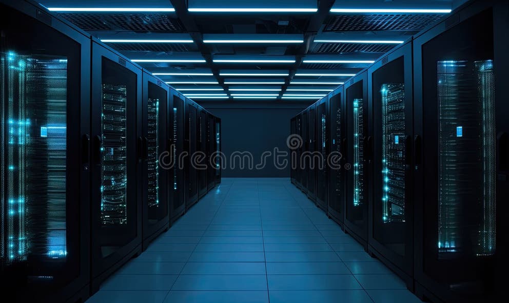 Server Racks in Computer Network Security Server Room Data Center Stock ...