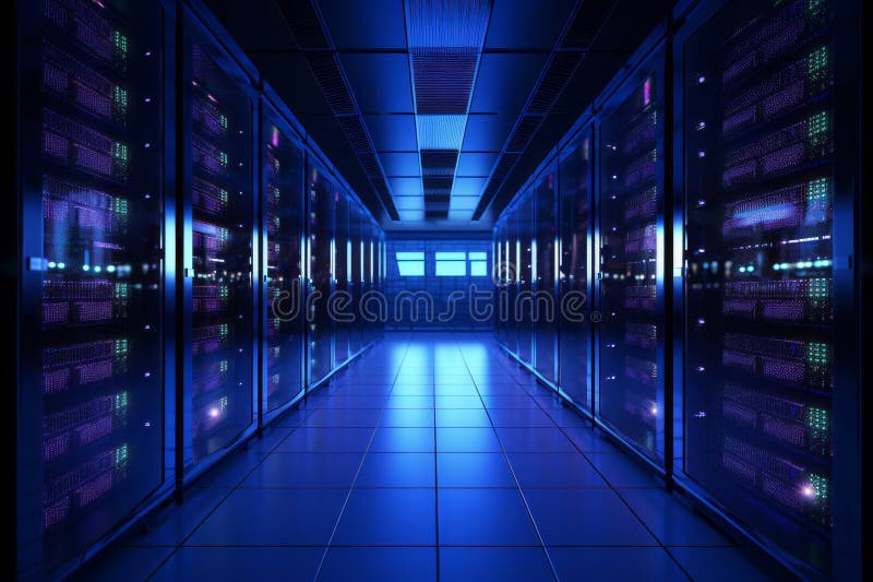 Server Racks in Computer Network Security Server Room Data Center Stock ...