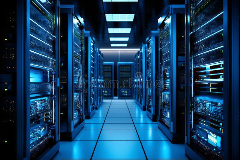 Server Racks in Computer Network Security Server Room Data Center Stock ...