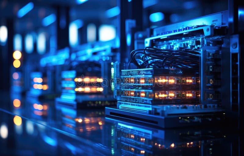 Server Racks in Computer Network Security Server Room Data Stock ...