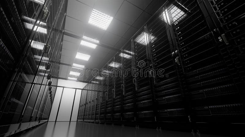 Server Racks in Computer Network Security Server Room Datacenter ...