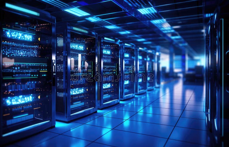 Server Racks in Computer Network Security Server Room Data Center 3D ...