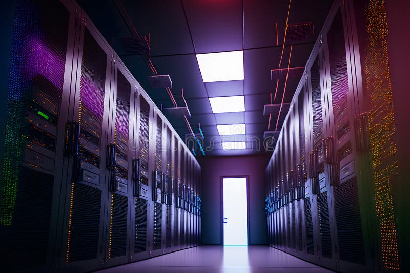 Server Racks in Computer Network Security Server Room Data Center ...