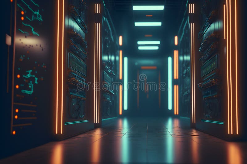 Server Racks in Computer Network Security Server Room Data Center ...