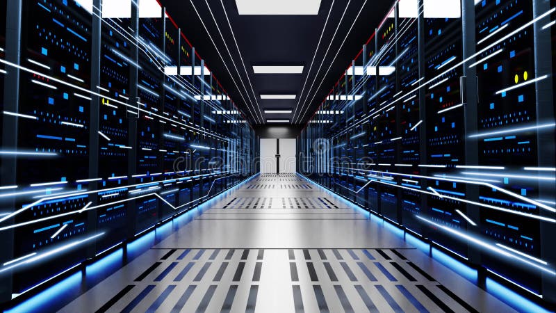 Server Racks in Computer Network Security Server Room Data Center 3d ...
