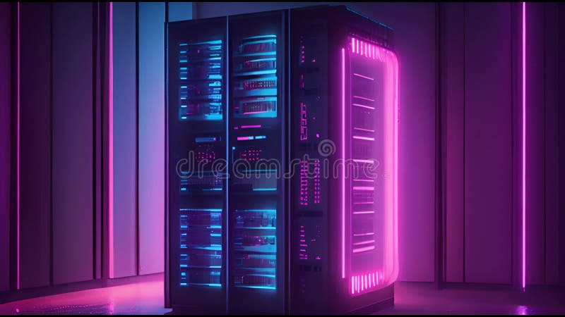 Server Racks in Computer Network Security Server Room Data Center. Data ...