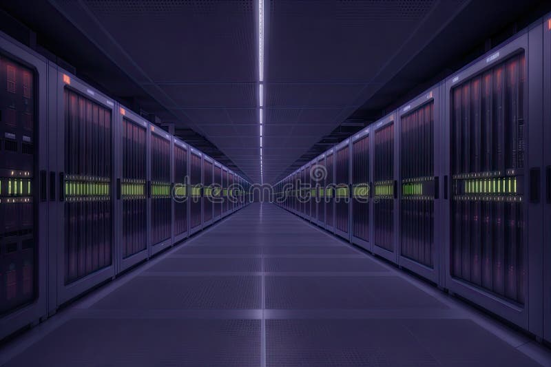 Server Racks in Computer Network Security Server Room Data Center., Generative Ai Stock ...
