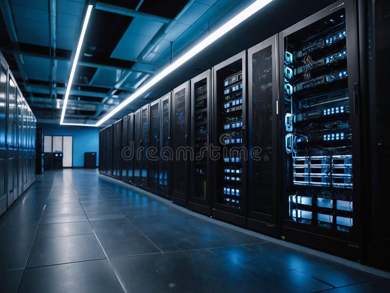 Server Racks in Computer Network Security Server Room Data Center ...