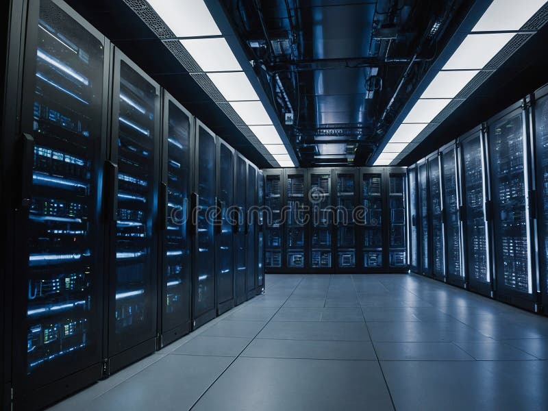 Server Racks in Computer Network Security Server Room Data Center. Stock Photo - Image of ...