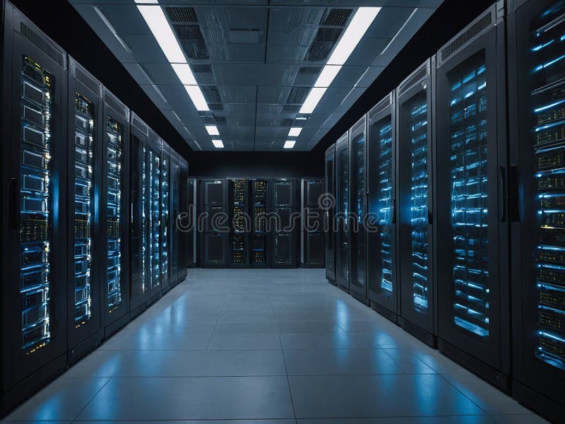 Server Racks in Computer Network Security Server Room Data Center ...