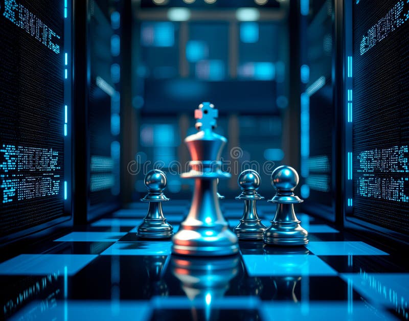 Server Racks Designed As Chess Pieces, Executing Strategic AI Moves ...